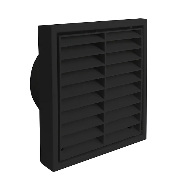 Connect ACR Supplies Ltd | NVA 4" 100mm Black Fixed Louvred Grille With ...